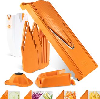 Börner Gemüsehobel V3 (Profi Set) - Multifunktionaler Gemüseschneider für Scheiben, Julienne, Würfel - Verstellbarer V-Hobel - Edelstahl V-Klinge - Küchenhob