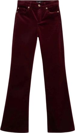 7 For All Mankind Leggy Bootcut aus Samt - - Jeans - Damen - Rot - W25