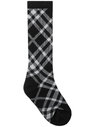 Burberry chaussettes &agrave; carreaux - Noir