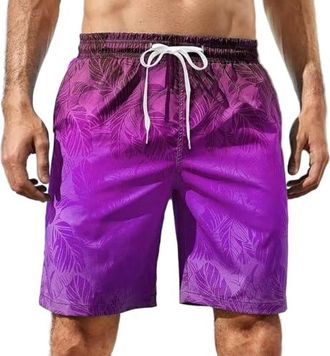 Generic HUIWDP Maillot de bain pour homme avec doublure en maille et poches lat&eacute;rales - S&eacute;chage rapide - L&eacute;ger - Cordon de serrage, violet, 5XL
