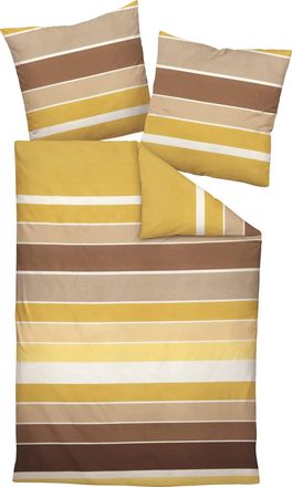 Janine Mako-Satin-Bettwäsche J.D. 135x200 cm + 80x80 cm leuchtendes Gold-braun