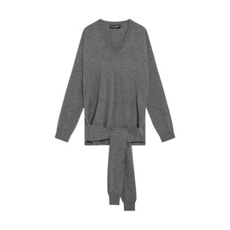 Dolce & Gabbana Grauer Pullover V-Ausschnitt Stil - - Knitwear - Damen - Grau - S