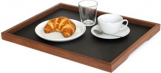 side by side Tablett Basic L, Holztablett, Serviertablett, Fr&uuml;hst&uuml;cktablett, aus Nussbaum, mit Anti Rutsch Beschichtung, L 50 x B 39,5 x H 2,8 cm