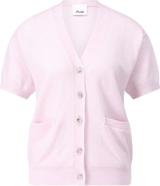 Allude Kurzarm-Cardigan aus Kaschmir-Wollmix