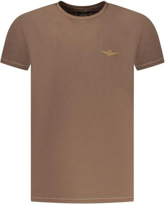 Aeronautica Baumwoll-T-Shirt - - Tops - Herren - Braun - L