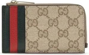 Gucci GG Supreme Monogram Zip Pouch - - Accessories - Damen - Beige - ONE SIZE