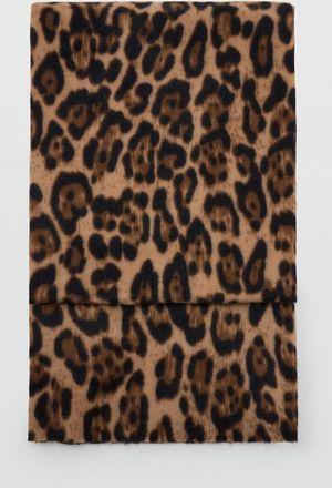 Mango &Eacute;charpe en imprim&eacute; animal marron - Femme - Taille unique - MANGO