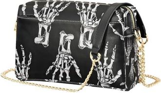 Mnsruu Sacs à bandoulière en cuir pour femme, motif mains squelettes