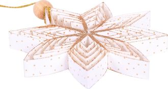 Pajoma Weihnachtsanhänger 3D / Papier Stern/Premium Qualität/Papierstern mit 8 Zacken - Sterne Deko, 45 cm in Weiß/Pajoma