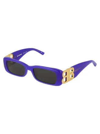 Balenciaga Womens Sunglasses Bb0096s Violet-Gold-Grey Acetate Violet/gold/grey