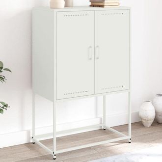 vidaXL Buffet haut blanc 68,5x38,5x107 cm acier - Vidaxl