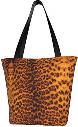 AOOEDM Tote Bag Orange Tiger Stripes Fur Metallic Animal Print Shopping Bags Small Reusable Market Bag Beach Tote Bags Travel Totes