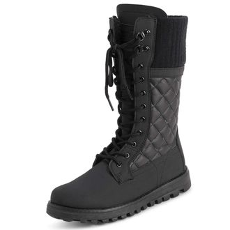 Polar Damen Kunstpelz Warm Thermal Wasserdicht Draussen Gehen Schnee Winter Gummisohle Wadenstiefel - Schwarz Cardy Mono - UK10/EU43 - YC0608