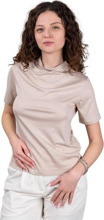 Circolo 1901 Femme, Tops, Brun, Taille: 44 FR T-shirt &agrave; manches courtes et col rond