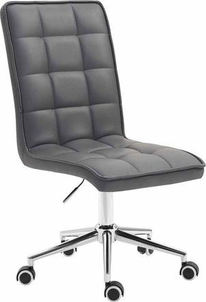 Clp Arbeitshocker Peking V2 mit Kunstlederbezug | Schreibtischstuhl mit Leichtlaufrollen | H&ouml;henverstellbarer Drehstuhl, Farbe:grau