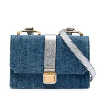 Miu Miu Pre-owned Denim schultertasche - - Pre-owned - Damen - Blau - ONE SIZE