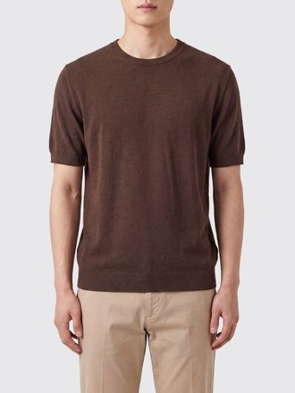 KANGRA Slim-Fit-Pullover mit Rundhalsausschnitt aus Baumwollmischung und kurzen &Auml;rmeln