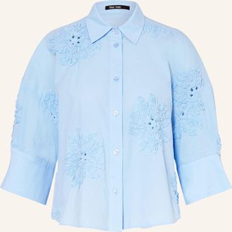 Marc Aurel Marc Aurel Hemdbluse Mit 3/4-Arm Und Lochspitze blau