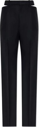 Jil Sander Femme, Pantalons, Bleu, Taille: 44 FR Pantalon en laine avec d&eacute;coupes