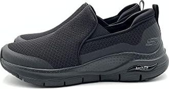 Skechers Homme Arch Fit Sneaker, Noir Mesh Noir Synthetic Trim, 44 EU