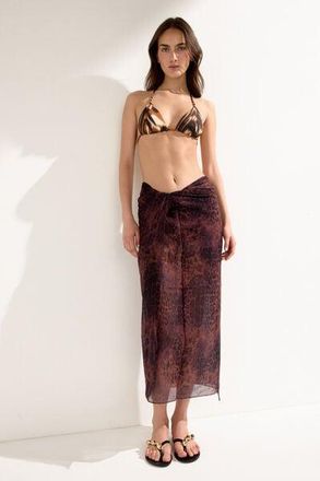 Calzedonia Langer Pareo Mit Animal-muster Braun