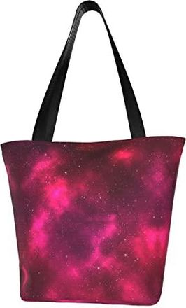 AOOEDM Sac fourre-tout Pink Galaxy Sacs &agrave; provisions Petit sac de march&eacute; r&eacute;utilisable Sacs fourre-tout de plage Sacs de voyage