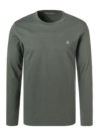 Marc O'Polo Herren Longsleeve gr&uuml;n Baumwolle