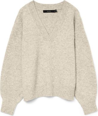 Vero Moda V-Ausschnitt-Pullover VMBOOM LS V-NECK PULLOVER NOOS