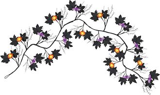 Generic Halloween Weidenzweige Lichterkette - 8 Modi wasserdichte, Batteriebetriebene Batteriebetriebene Kürbis Ranken | Zweig Wand Girlande Wasserdicht Feier