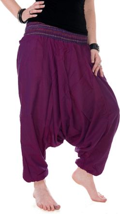 vishes Haremshose mit gestreiftem oder farbigem Bund - Unisex - Alternative Bekleidung f&uuml;r Damen und Herren