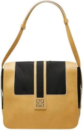 Givenchy Pre-owned Sac bandouli&egrave;re en cuir et toile nylon - Femme - Pre-owned - Beige - Taille: ONE Size