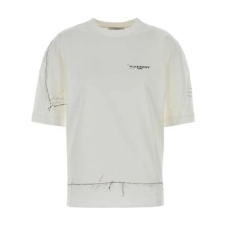 Givenchy T-Shirt aus Baumwolle mit Logostickerei - - Tops - Damen - Wei&szlig; - S