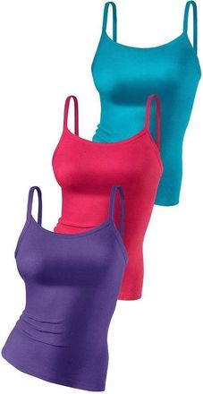 H.I.S JEANS Feinripp-Spaghettitops, H.I.S (3 Stck.) lila, Gr&ouml;&szlig;e 40/42