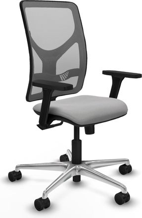 Piqueras y Crespo Grauer B&uuml;rostuhl mit 3D-Armlehnen, h&ouml;henverstellbare Lendenwirbelst&uuml;tze. Ausgestattet mit 3 Positionen und Schneideschaum. Mit Rollen von 65 mm Nylon.
