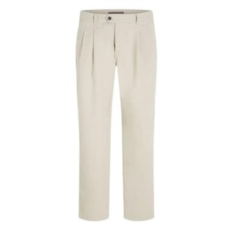 Tommy Hilfiger Wide-Leg Chino-Hose mit Bundfalten - - Trousers - Herren - Beige - W34