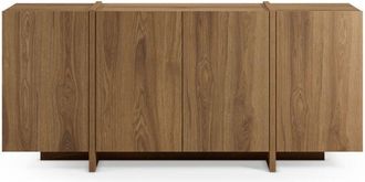 DRAWER Buffet 4 portes en bois L180cm - Bois foncé - Nicole