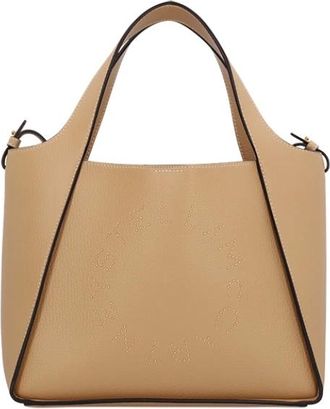 Stella McCartney Femme, Sacs, Beige, Taille: ONE Size Logo Grainy Alter Mat Crossbody Bag