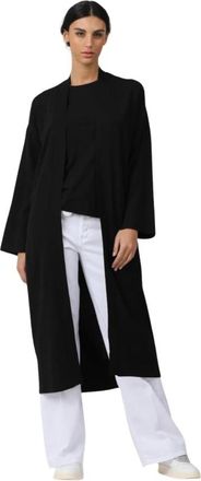 Alpha Studio Femme, Pulls, Noir, Taille: 40 FR Gilet Long pour Femme