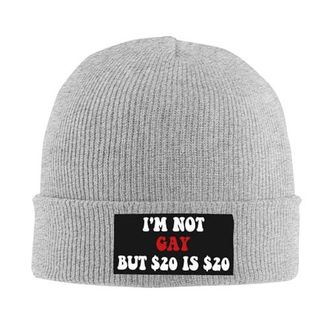 Generic Je Ne suis Pas Gay, mais 20 Dollars, Cest 20 Dollars. Femme Homme Bonnets Hiver Coupe-Vent Bonnet De P&ecirc;cheur &Eacute;pais Watch Cap pour Randonn&eacute;e Casque Mot