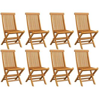 vidaXL Chaises de jardin pliables 8 pcs Bois de teck massif