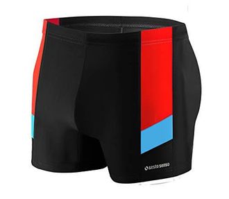 Sesto Senso Maillot de Bain Homme Boxer Trunks Shorts Pantalon Slips Natation de Sport BD 381 3XL Noir