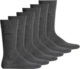 BOSS Herren Socken, Multipack - RS Uni Colors CC, Finest Soft Cotton, Baumwoll-Mix Grau 39-42 6er Pack (2x3P)