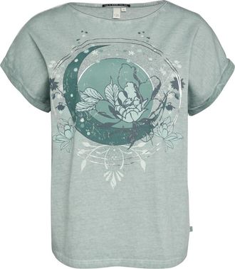 QS by s.Oliver Damen 2162987 T-Shirt Frontprint, Salbeigr&uuml;n, XXL EU