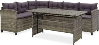 vidaXL Vidaxl - Salon de jardin 2 pcs avec coussins R&eacute;sine tress&eacute;e Gris