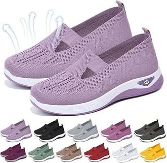 Generic Chaussures de marche orthop&eacute;diques pour femme - Soutien de la vo&ucirc;te plantaire - Semelle souple et respirante - Chaussures &agrave; enfiler en maille respiran