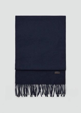 Mango &Eacute;charpe unie &agrave; franges bleu marine - Homme - Taille unique - MANGO MAN