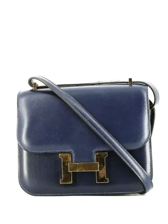 Herm&egrave;s sac port&eacute; &eacute;paule Constance 18 (2021) - Bleu