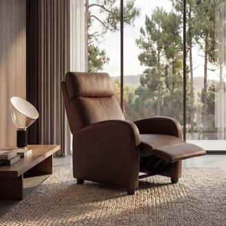 Mendler Fernsehsessel Relaxsessel Liege Sessel Denver, Kunstleder - braun