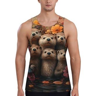 Generic D&eacute;bardeur respirant &agrave; s&eacute;chage rapide sans manches pour homme pour entra&icirc;nement &agrave; la plage S &agrave; 4XL, Loutre mignonne 13, 3XL