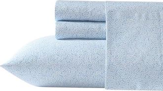 Laura Ashley Bettwäsche-Set für Kingsize-Bett, superweiches Baumwoll-Satin-Bettwäsche-Set mit passenden Kissenbezügen, Öko-Tex Zertifiziert (Little Vines Blue, Kin